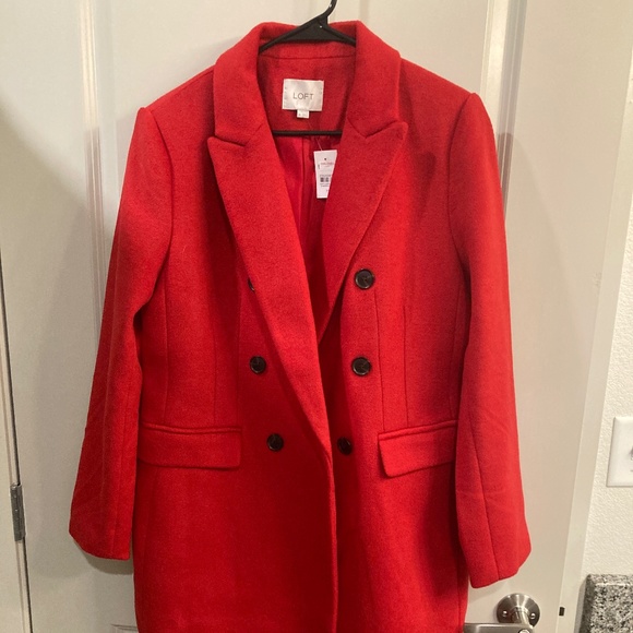 LOFT | Jackets & Coats | Nwt Red Pea Coat From Loft M | Poshmark